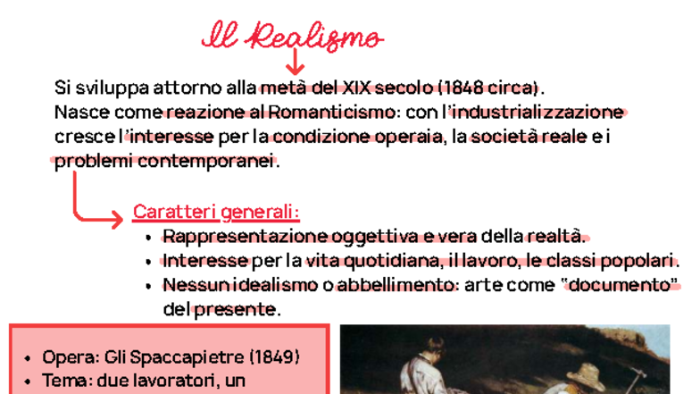 Realismo e Neoclassicismo: Analisi e Caratteristiche (Arte) - Studocu
