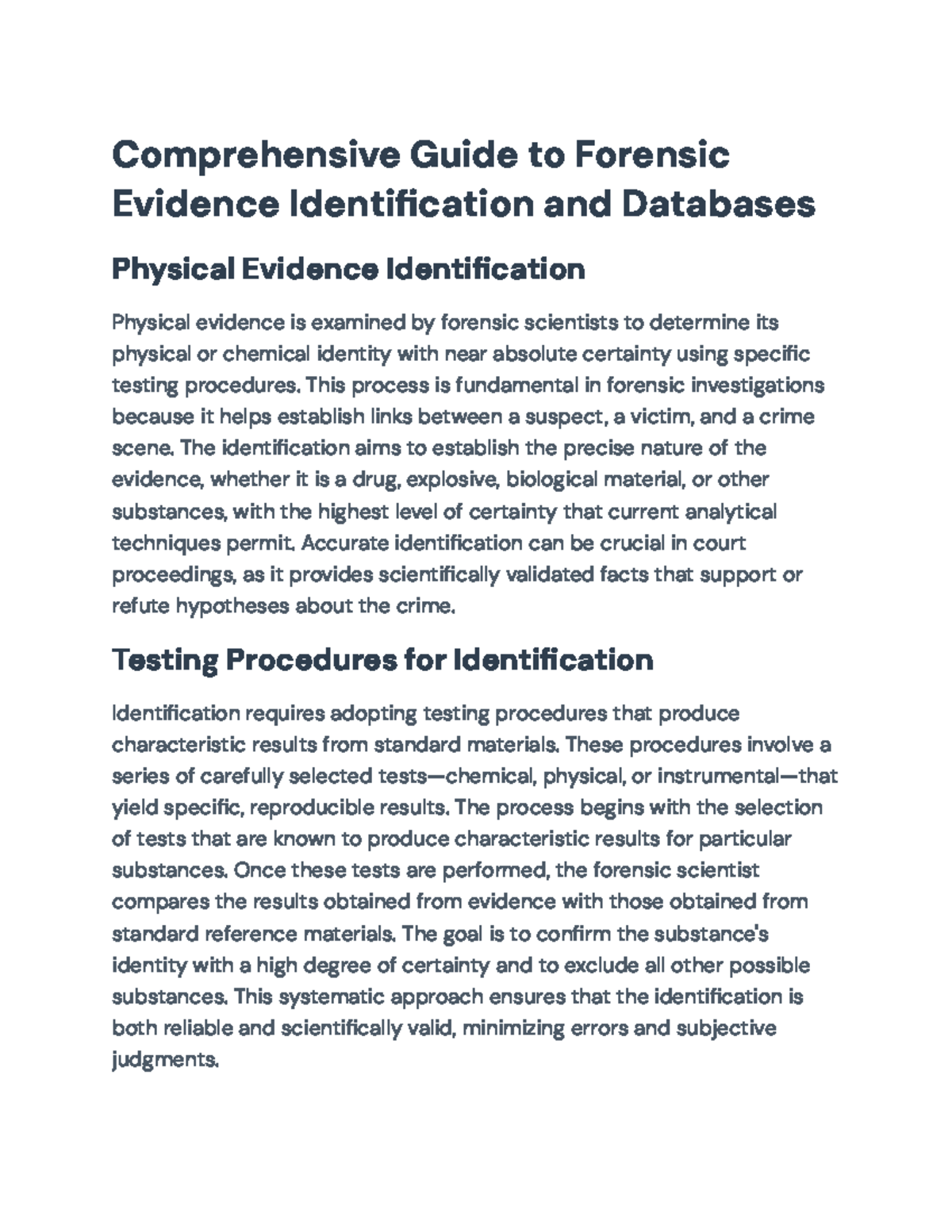 Forensic Evidence Identification & Analysis: A Comprehensive Overview ...