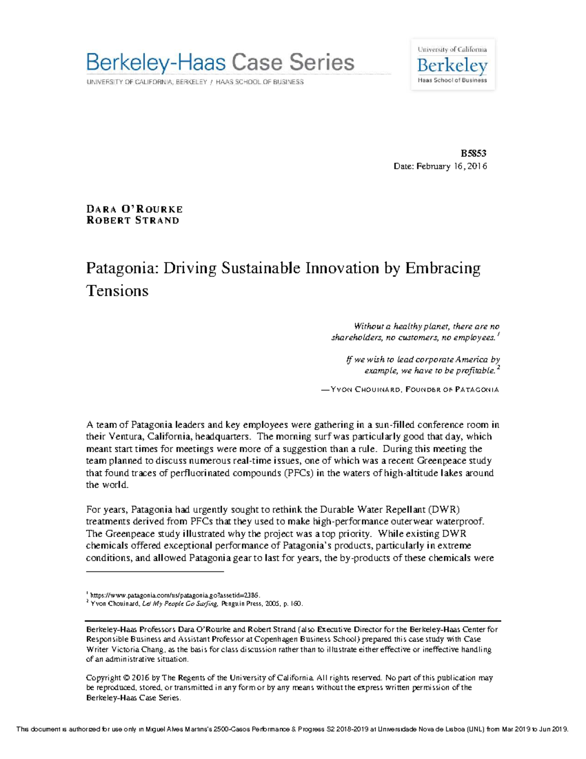 PR1 Course-8 Graduate Case Study: Patagonia's Sustainable Innovation ...