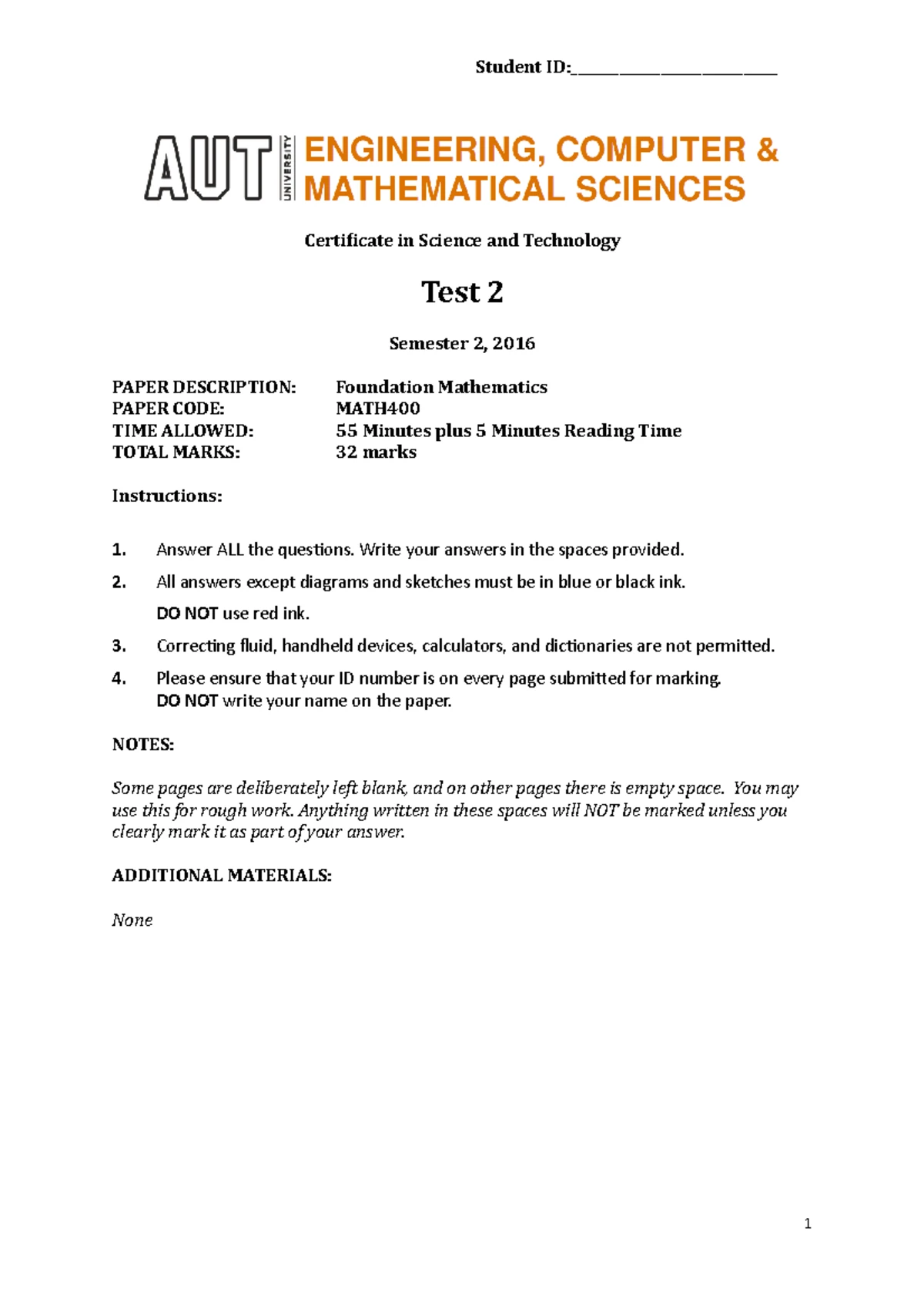 ICAS Mathematics Practice Test Paper C: Multiple Choice Questions - Studocu