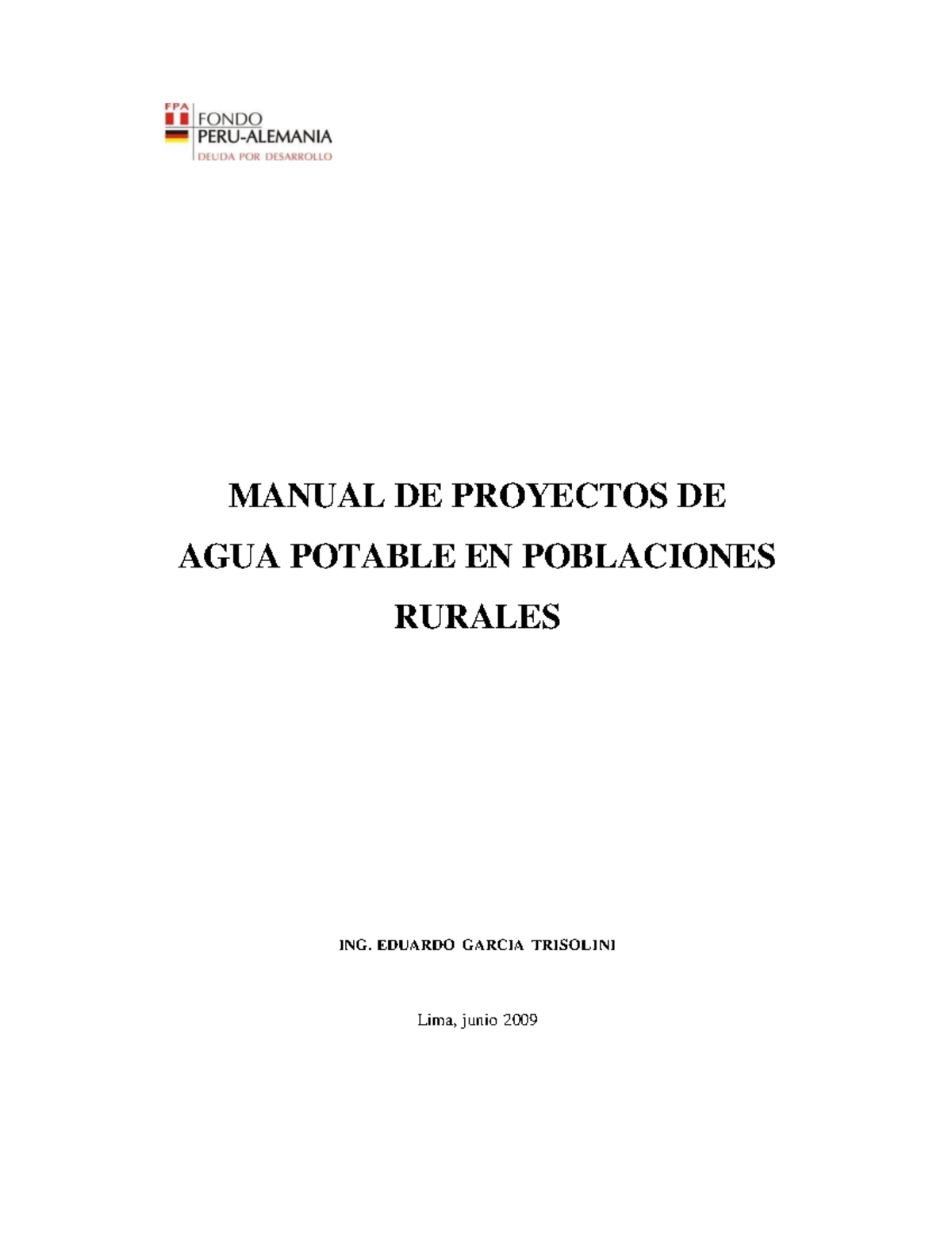 Manual de Proyectos de Agua Potable en Poblaciones Rurales - Studocu