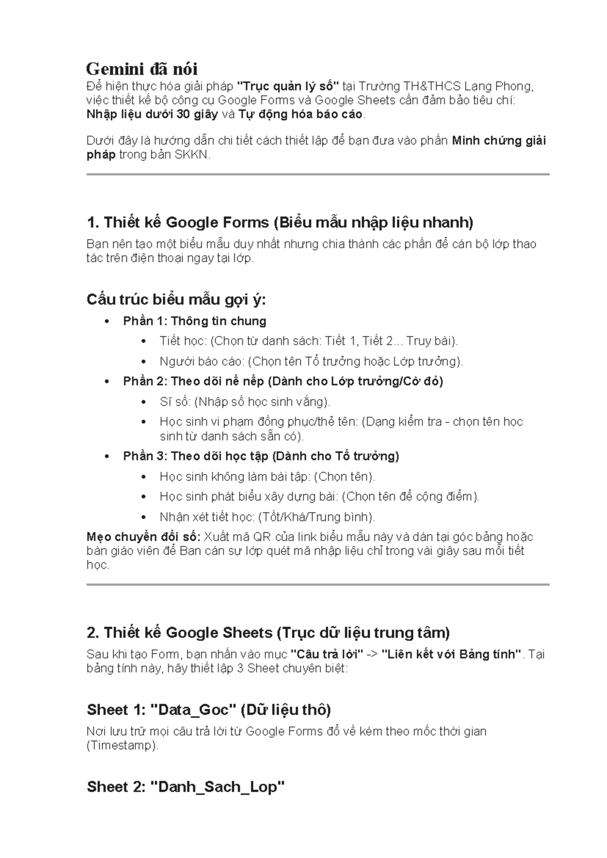 Cách Thiết Kế Google Forms và Google Sheets cho SKKN-2026 - Studocu