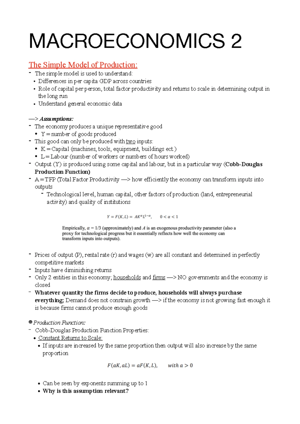 ECON2102 - Assignment 1: Analysis of the Romer Model and Economic ...