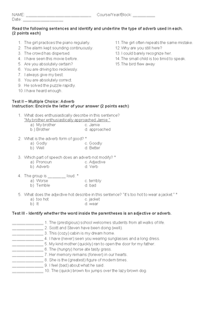 Prep Activities - English 101 - Course Title: Teaching English in ...