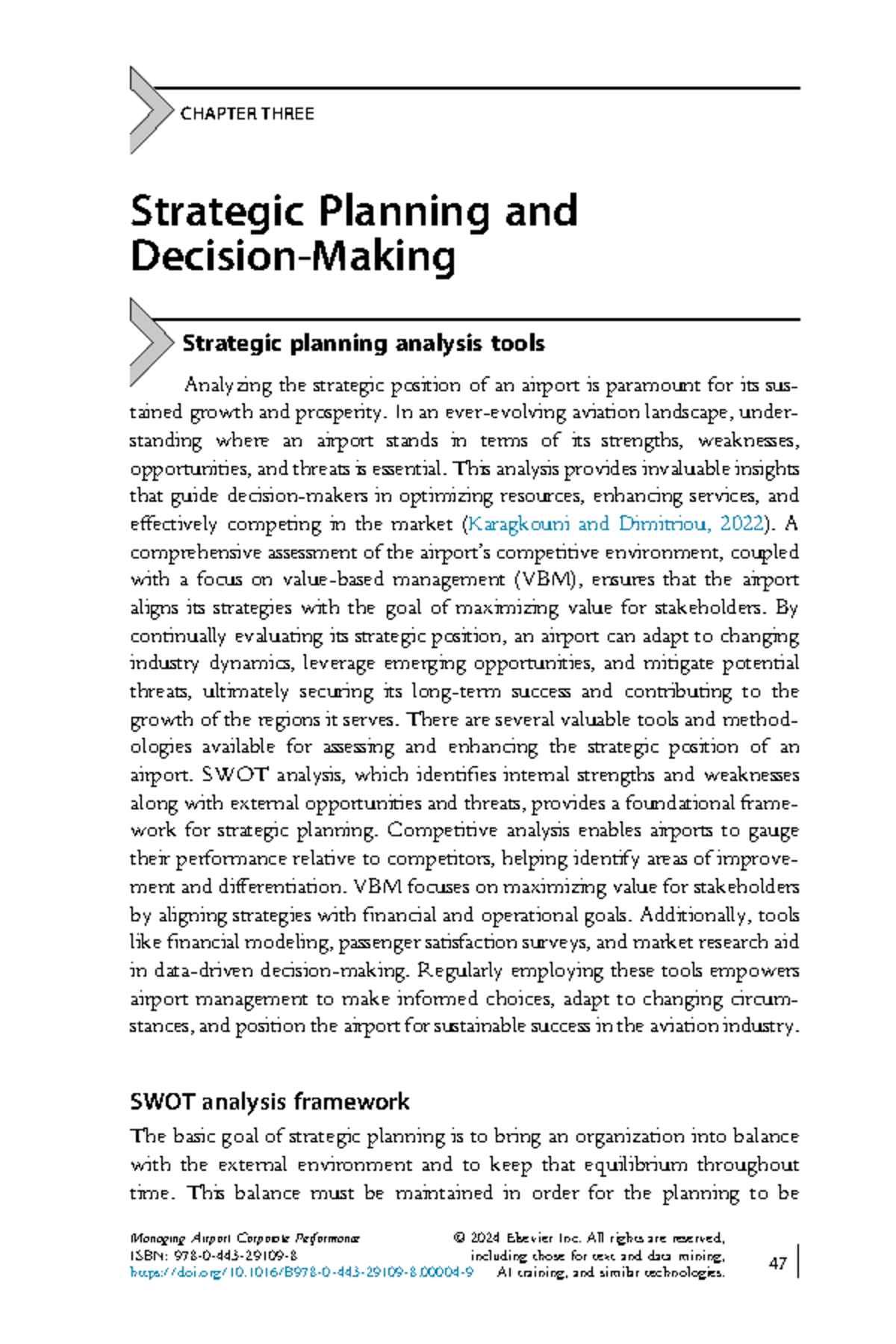CHAPTER 3: Strategic Planning & Analysis Tools for Airports - Studocu