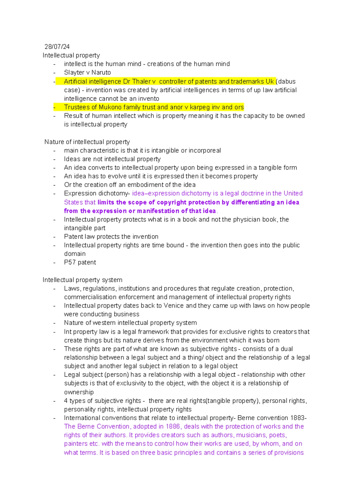 Property Law Revised Notes English and Cases - PROPERTY LAW ...