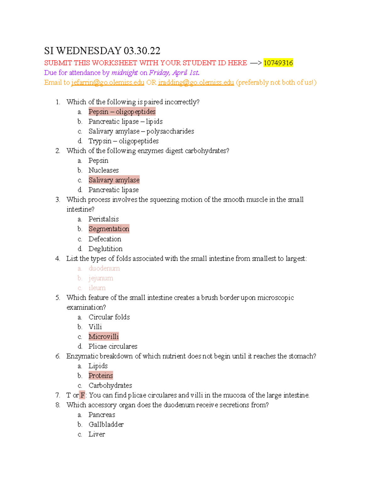 Bisc 207 Practice Exam: Understanding Digestion & Enzymatic Breakdown ...