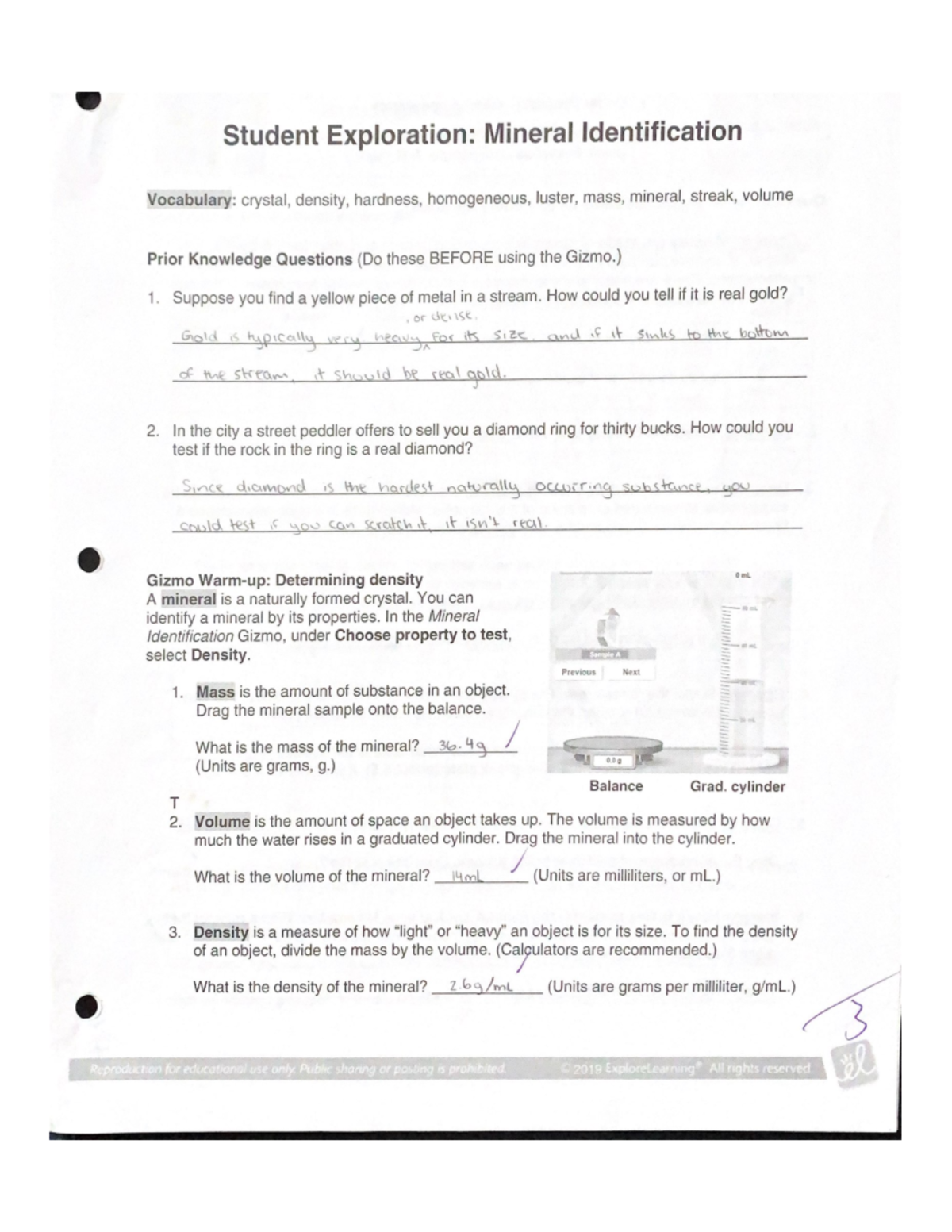 Mineral Identification Gizmo Answer Key - Student Exploration - Studocu