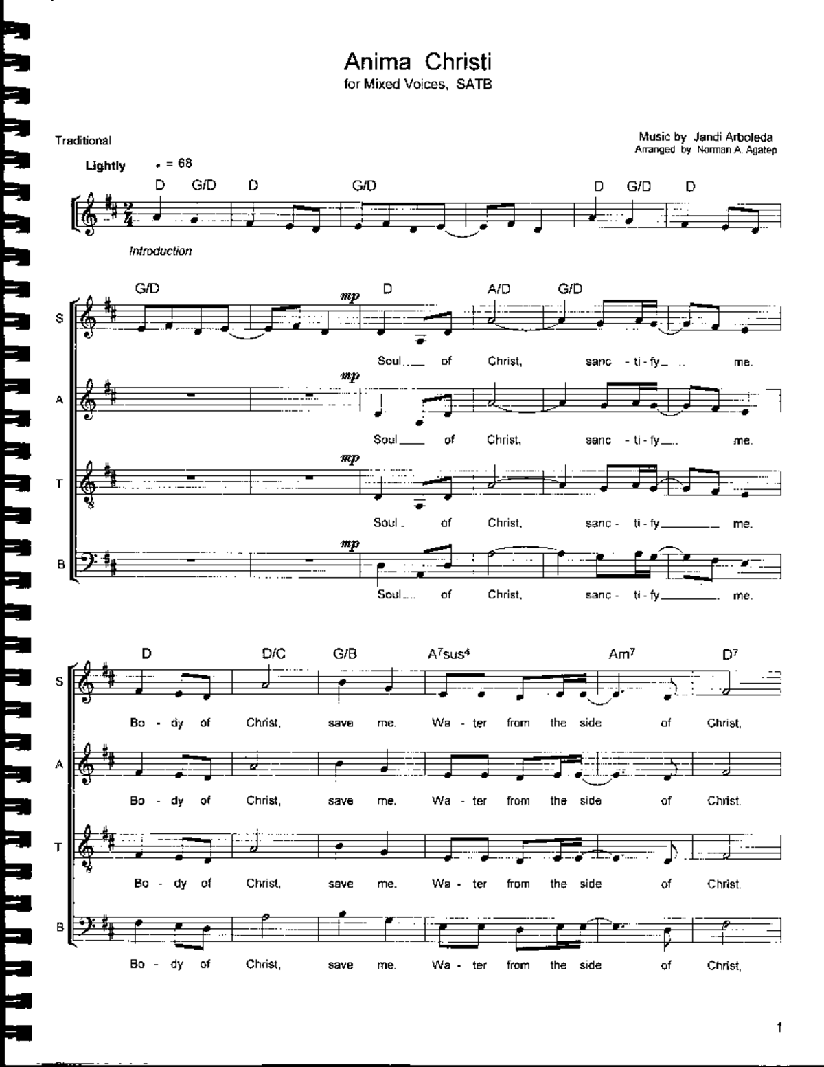 Bukas Palad-Anima Christi-Sheets Daily - Anima Christi for Mixed Voices ...