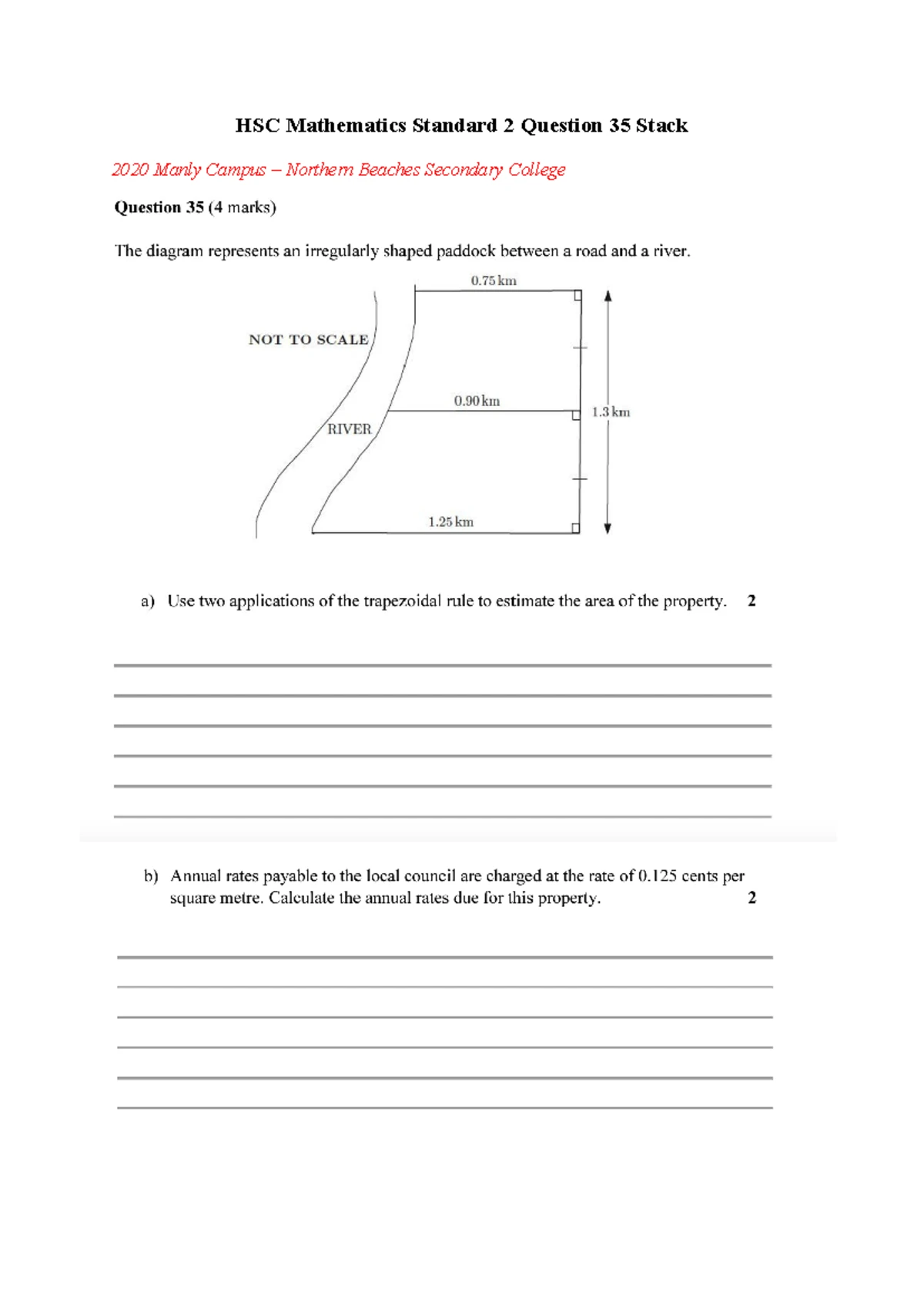 2024 CSSA HSC Trial Mathematics Standard 2 Exam Paper - Studocu