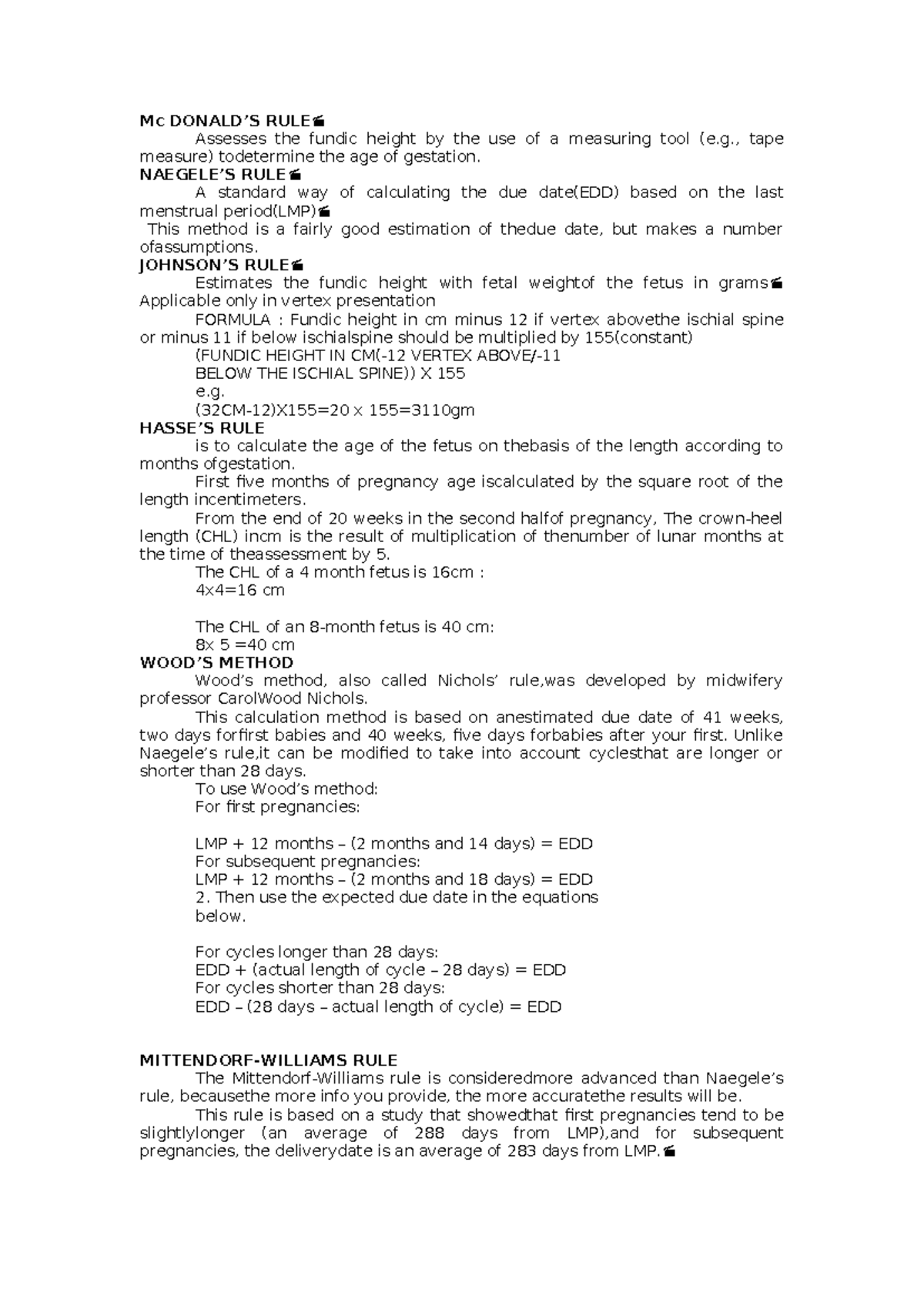 SAS 4 - Nursing 3: Fundic Height Assessment for Gestational Age - Studocu