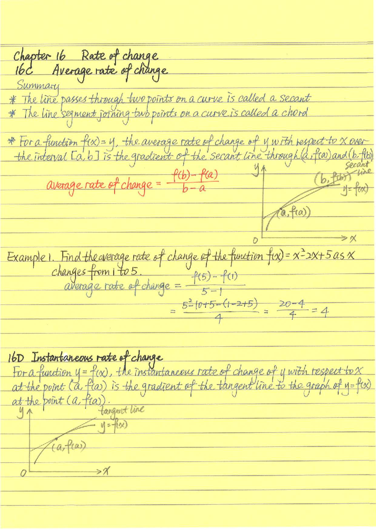 Calculus Notes: Chapters 16-18 - Rate of Change & Differentiation - Studocu