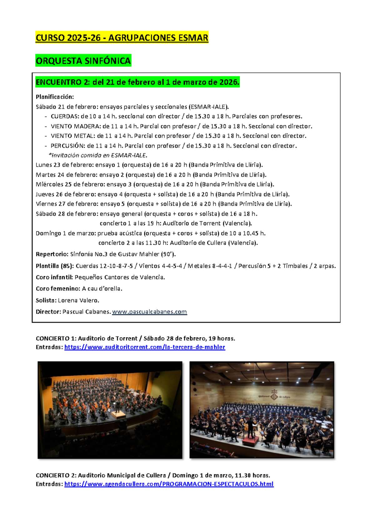 Planificación Encuentro 2: Orquesta Sinfónica (Febrero 2026) - Studocu