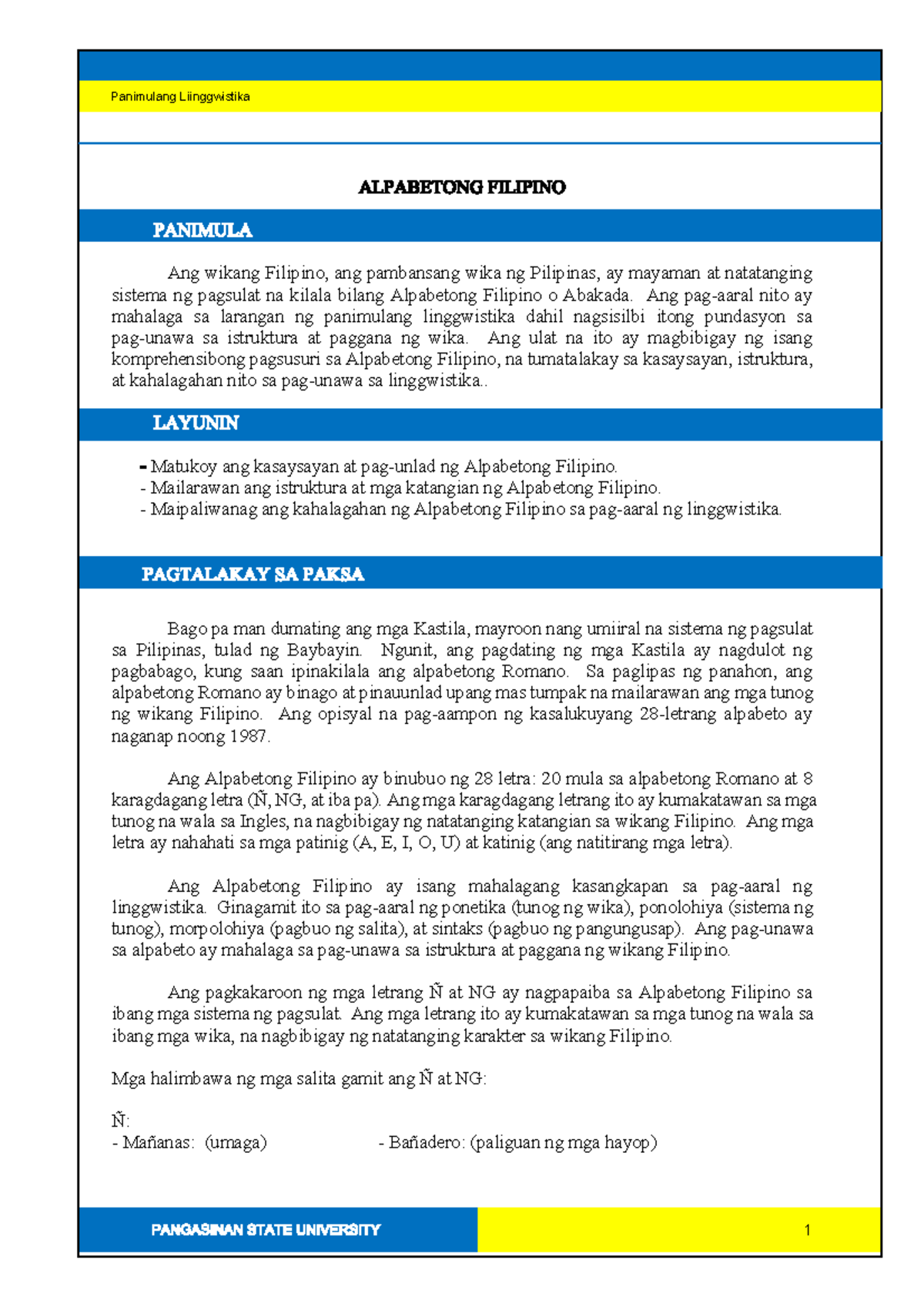 Alpabetong Filipino: Written Report on Chapter 2 (Linggwistika) - Studocu