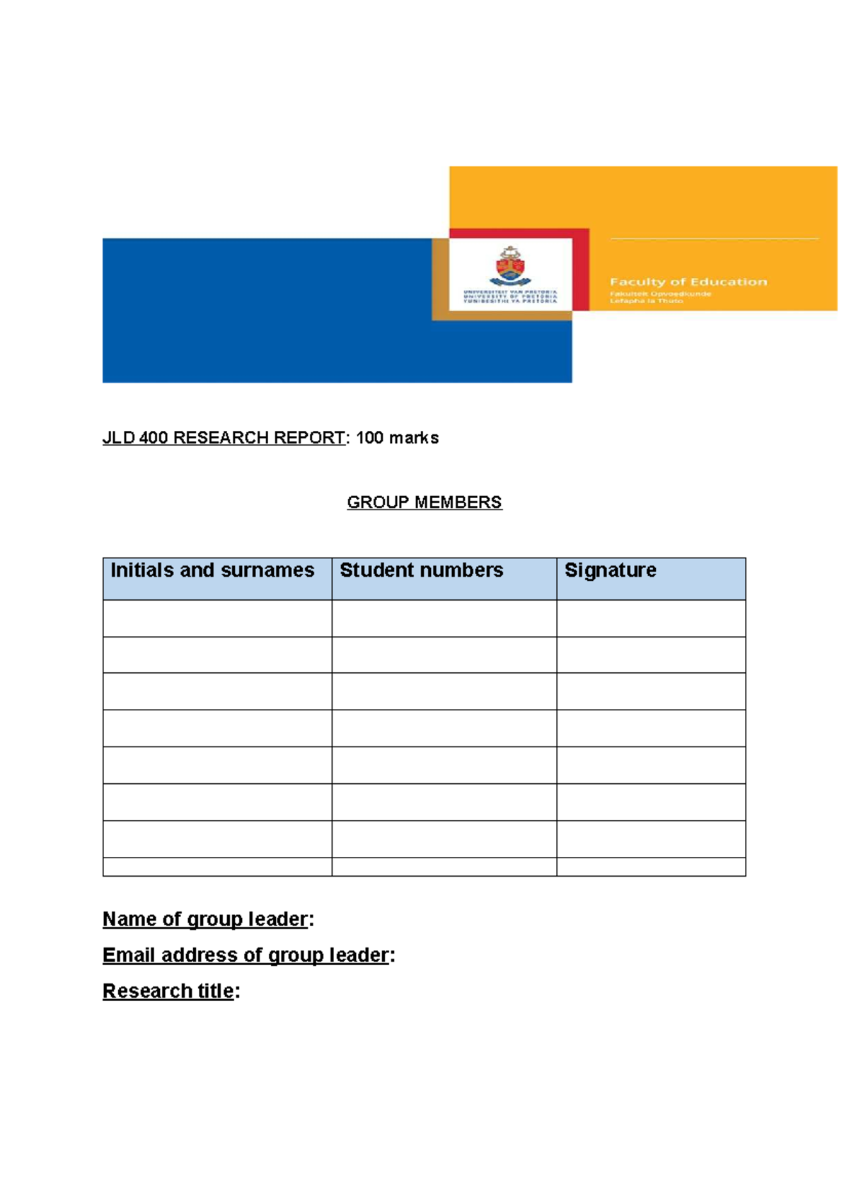 JGL464 Literacy practices - JGL 461 - JLD 400 RESEARCH REPORT: 100 ...