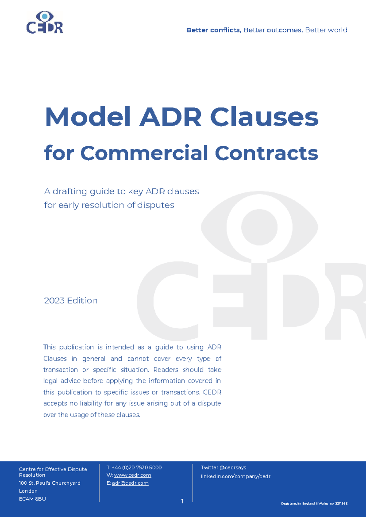 Model ADR Clauses for Commercial Contracts: A 2023 Drafting Guide - Studocu