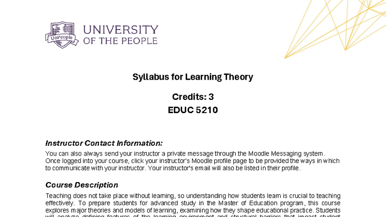 EDUC 5210 Learning Theory Syllabus - Term 2 Overview - Studocu