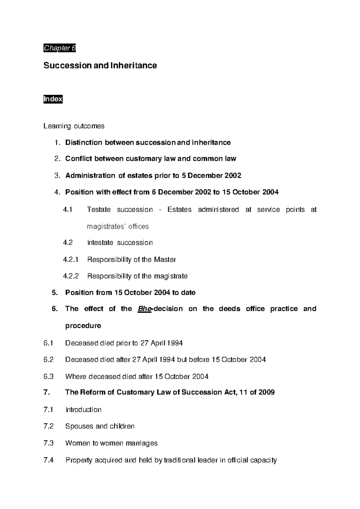 Chapter 6 - Succession and Inheritance: Key Concepts and Legal ...