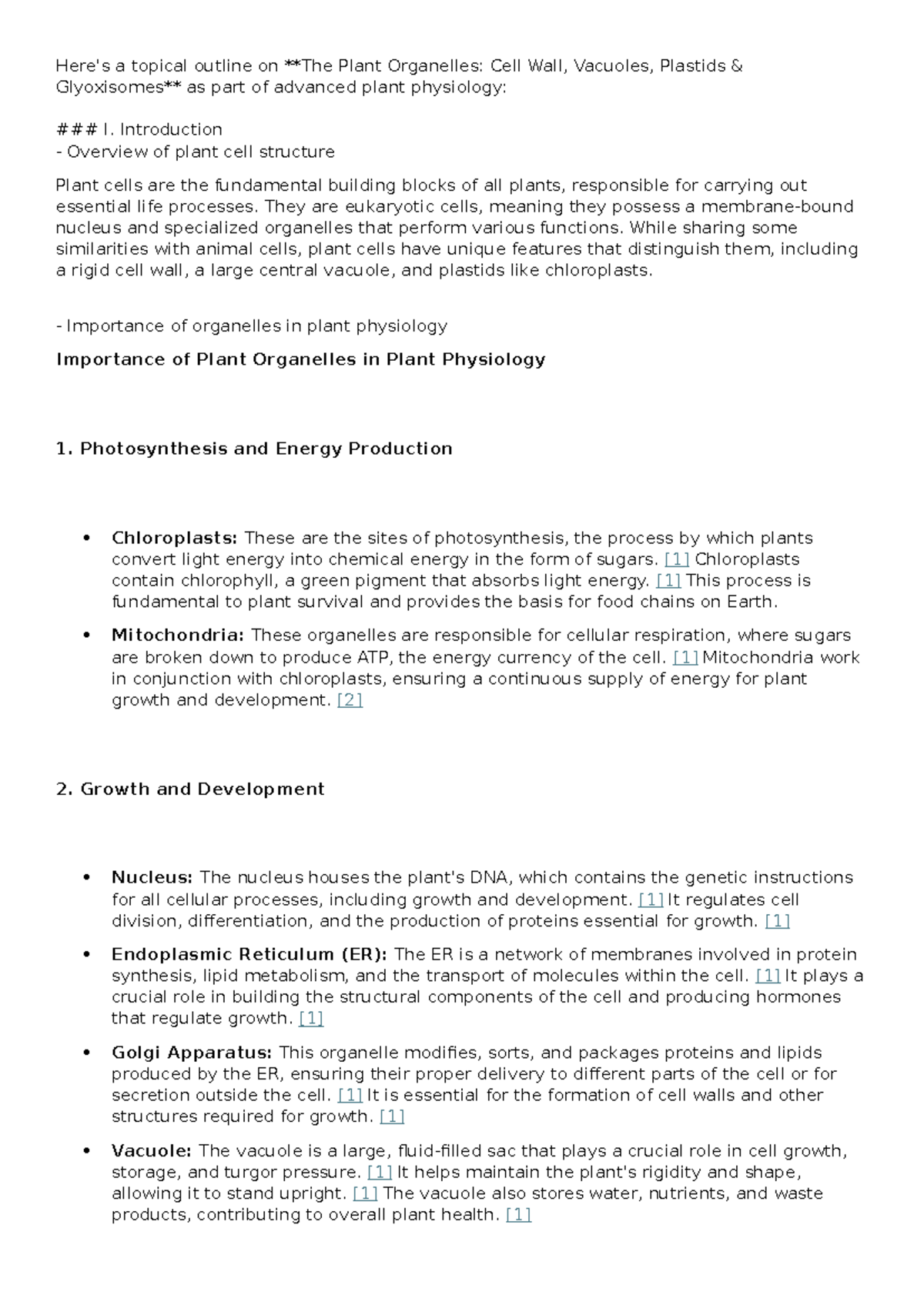 Advanced Plant Physiology: Outline on Plant Organelles and Functions ...