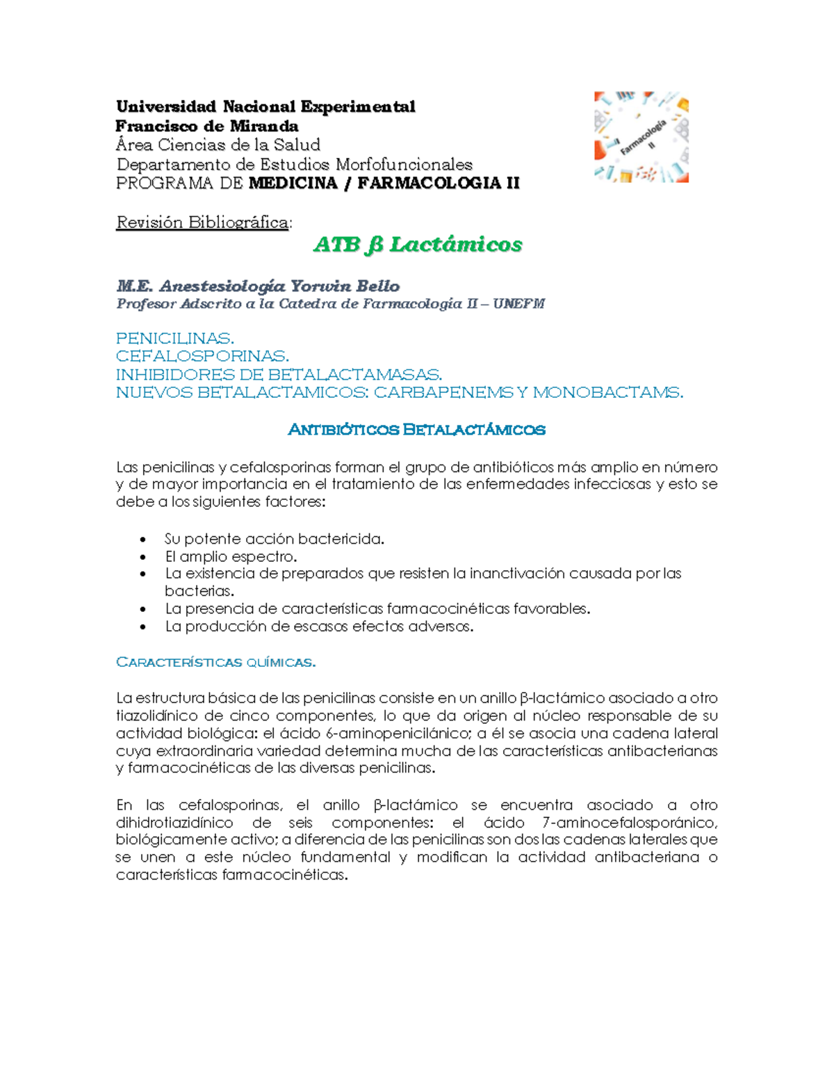 2. Betalactamicos - nnnsns - U U n n i i v v e e r r s s i i d d a a d ...