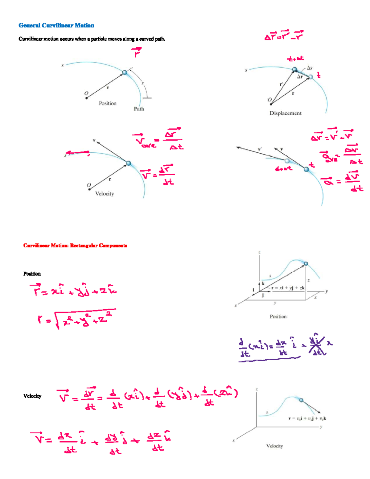 Lecture 4: Understanding General Curvilinear Motion - Studocu