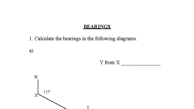 Bearings Calculation and Scale Drawing Exercise - Studocu