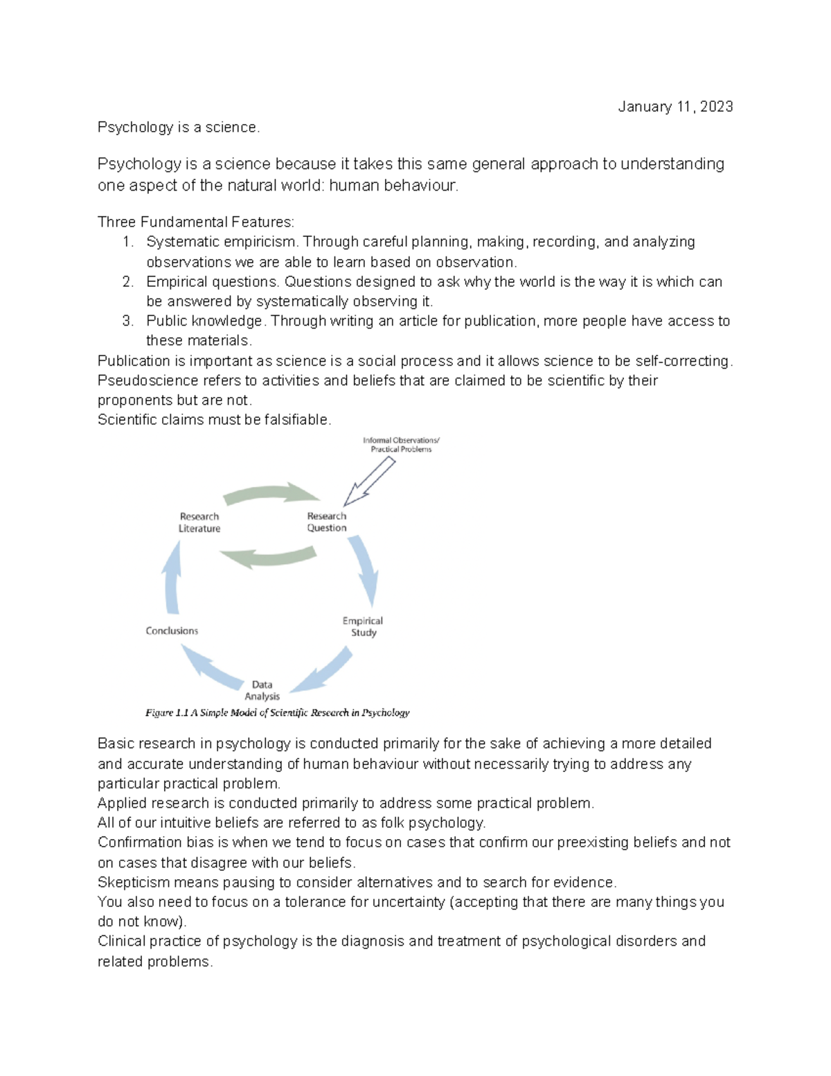 Psych 201 - Textbook notes + Article Notes - January 11, 2023 ...