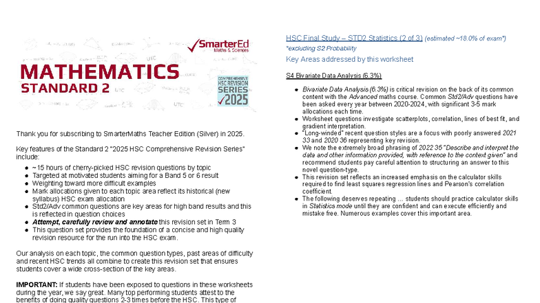 Final Study Guide for STD2 Statistics: Bivariate Data Analysis - Studocu