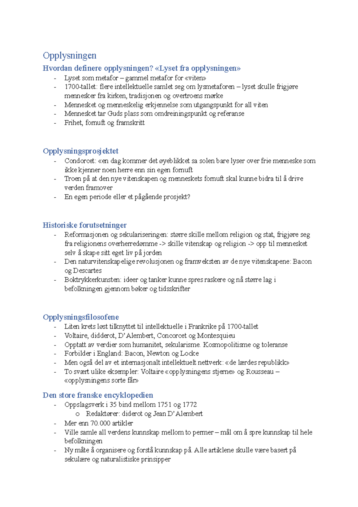 Kant, opplysningen og - Opplysningen Hvordan definere opplysningen ...