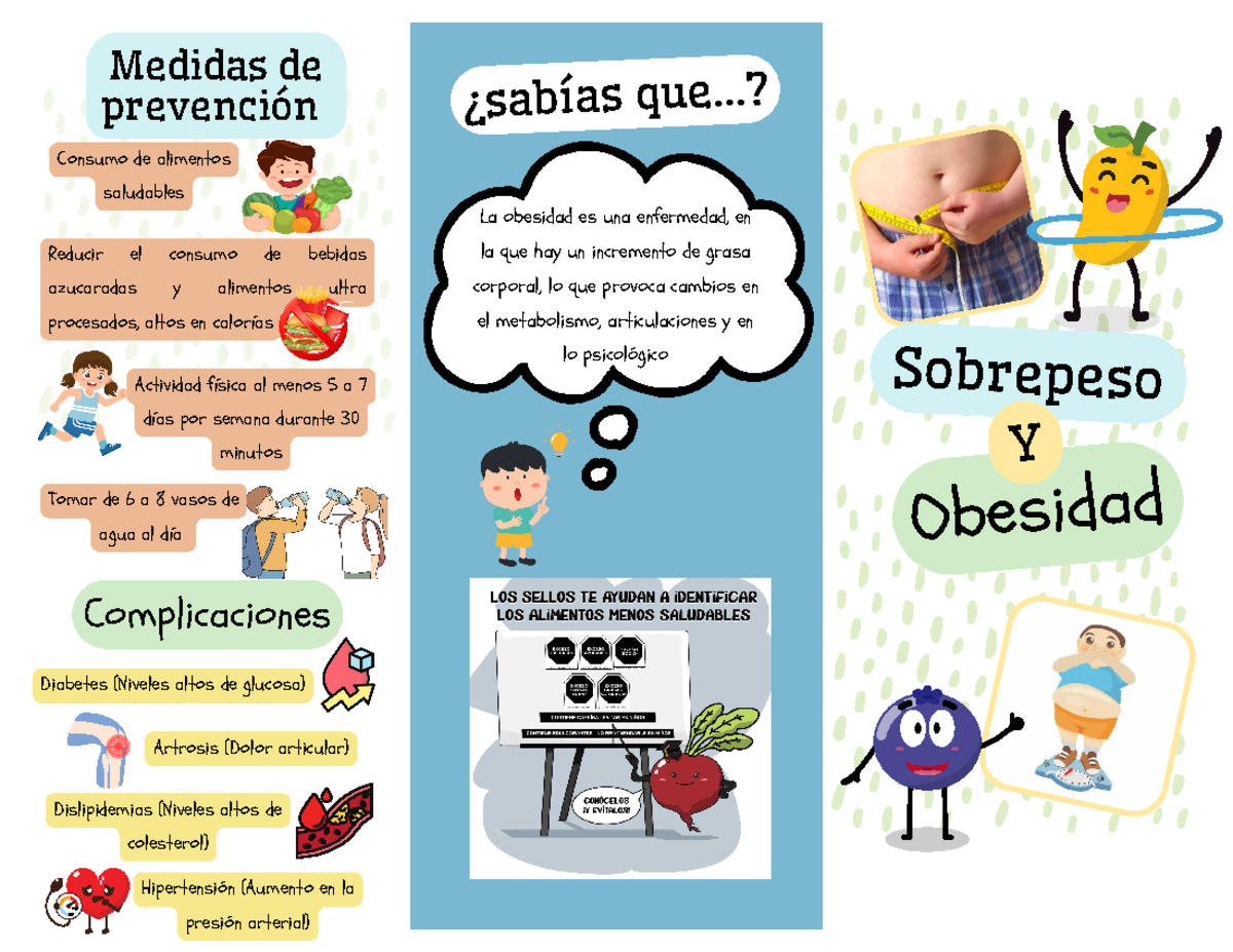 Sobrepeso y Obesidad: Tríptico sobre Prevención y Complicaciones - Studocu