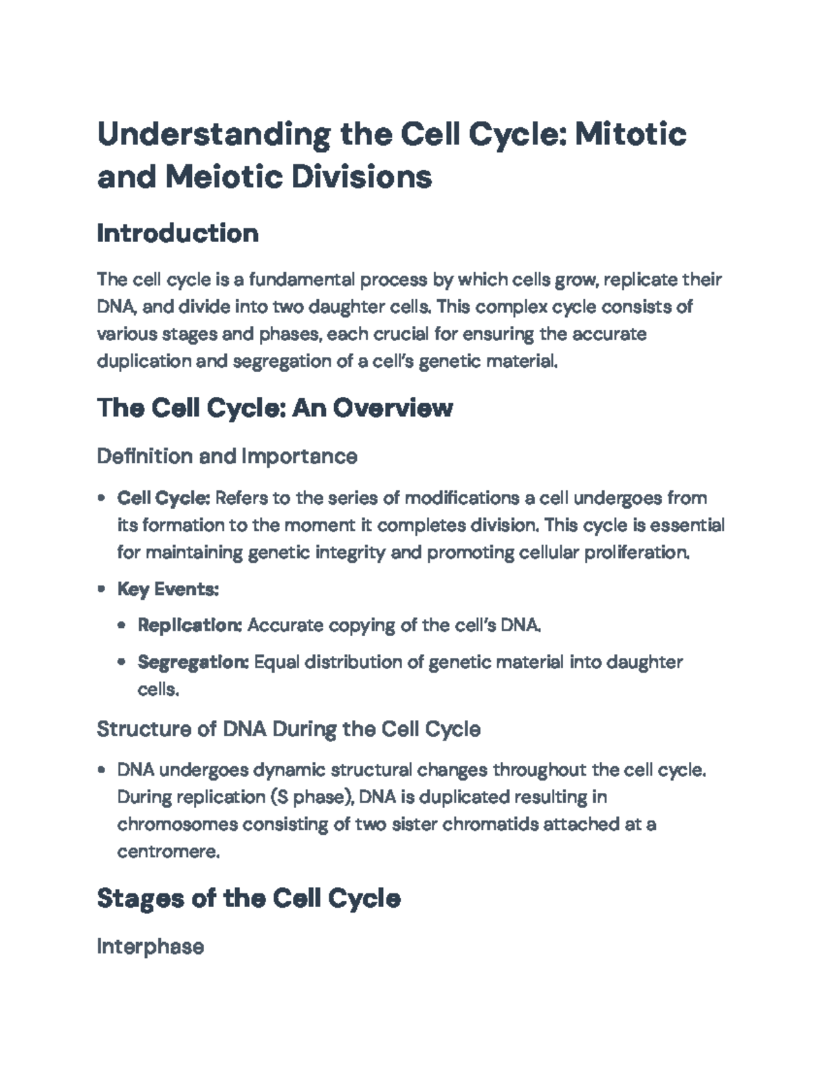 Cell Cycle Overview: Mitosis and Meiosis Explained - Understanding the Cell Cycle: Mitotic and ...