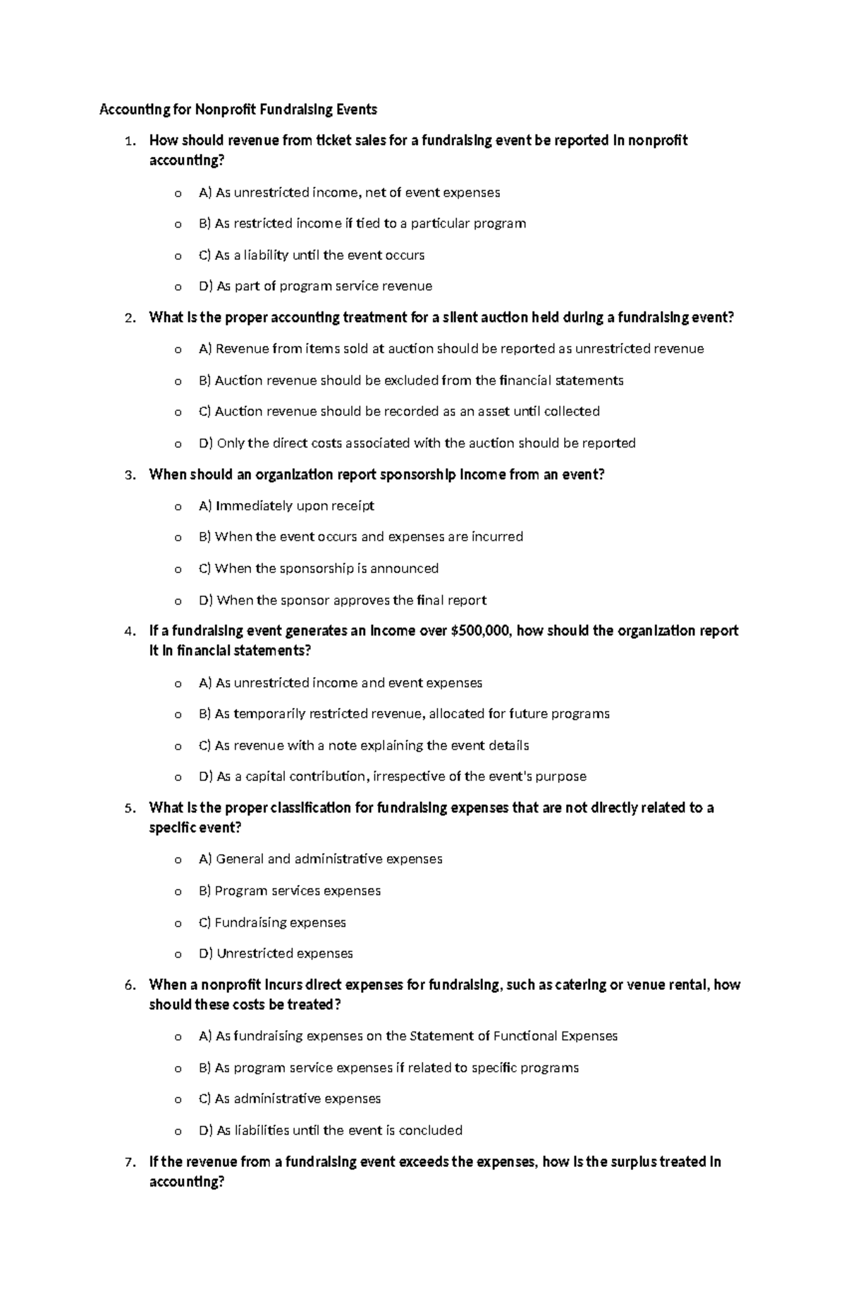 Accounting for Nonprofit Fundraising Events - How should revenue from ...