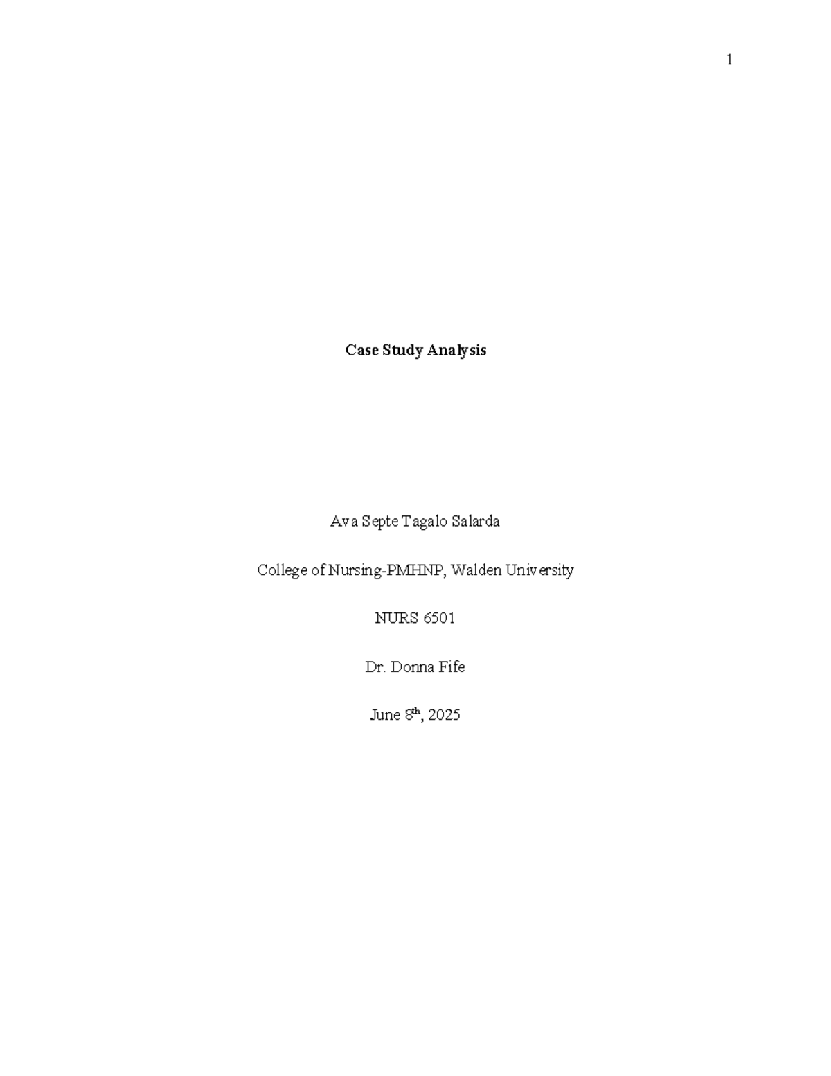 NURS 6501 Case Study: Sickle Cell Disease Analysis and Management - Studocu