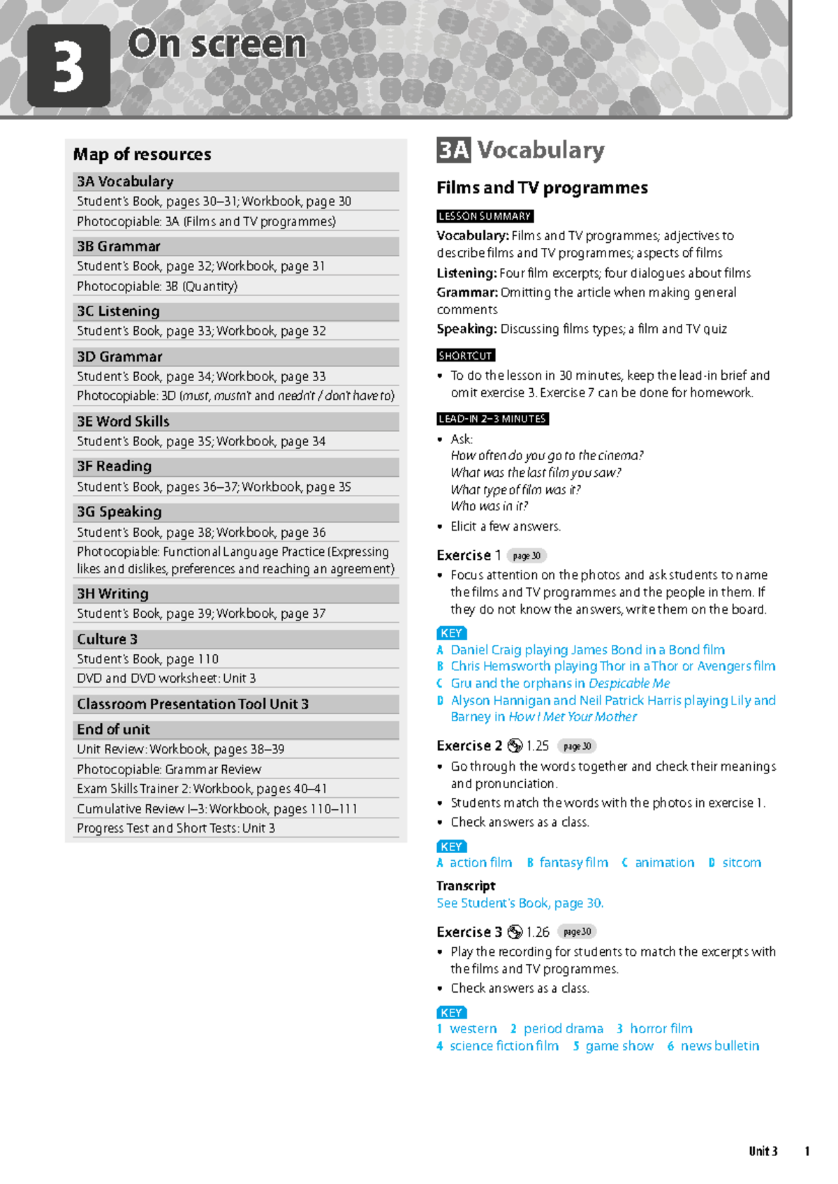 Unit 3 - Vocabulary & Listening Strategies: Films & Advertising - Studocu