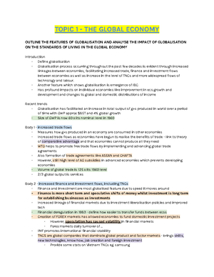 Globalisation Essay T1Y12 - THE GLOBAL ECONOMY NESA ID: YEAR TASK ...