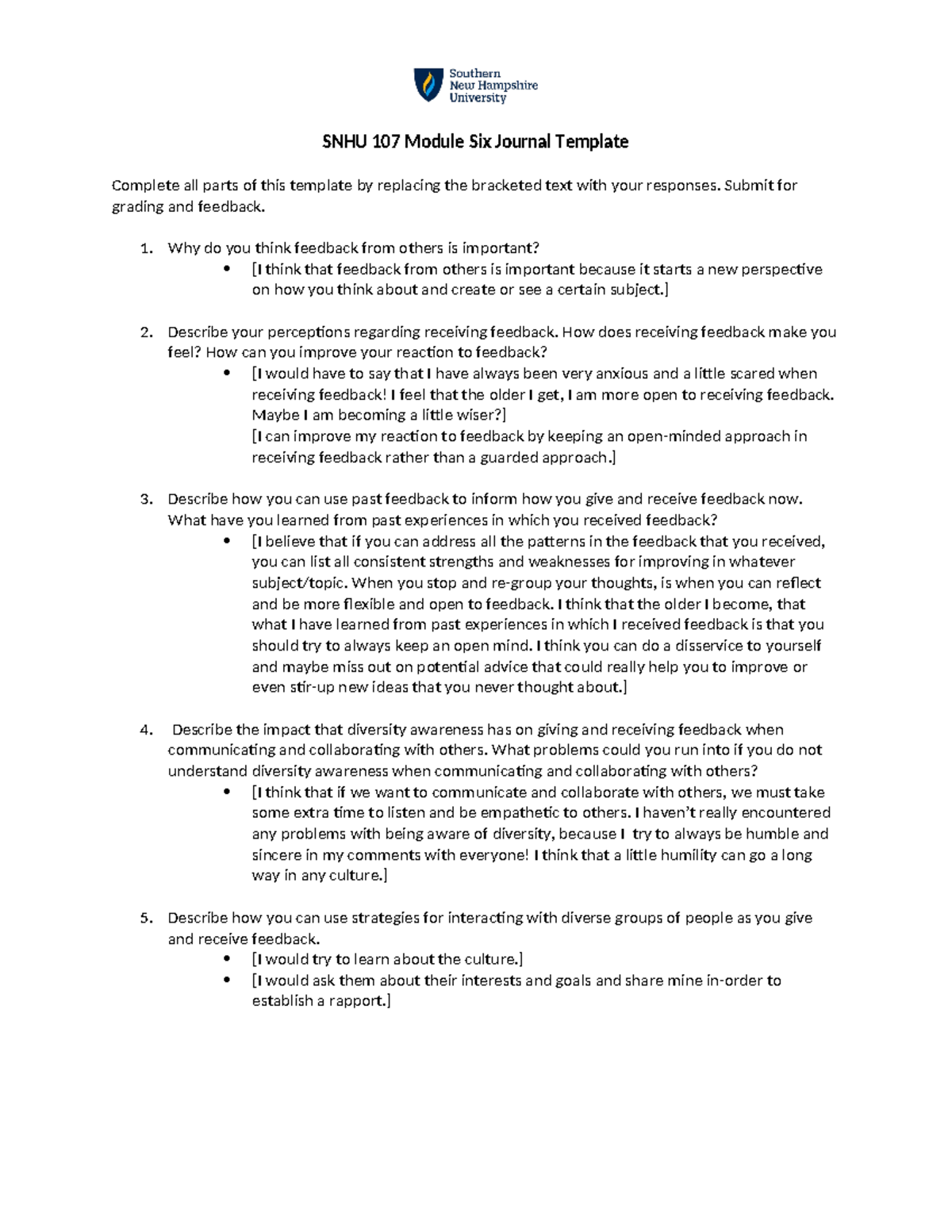 SNHU 107 Module Six Journal Template (1) - SNHU 107 Module Six Journal ...