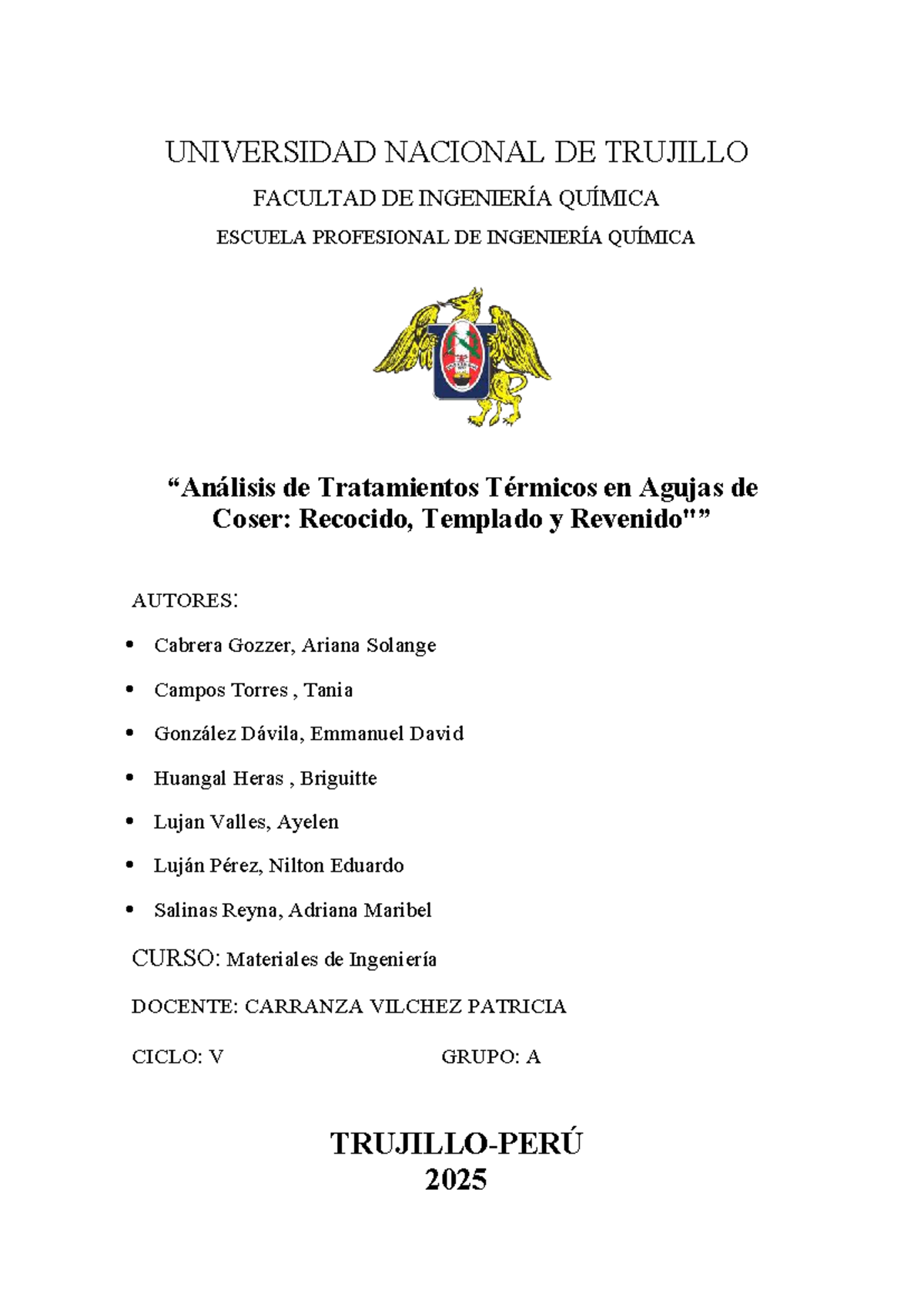 Tratamientos Térmicos en Agujas de Coser - Materiales de Ingeniería ...