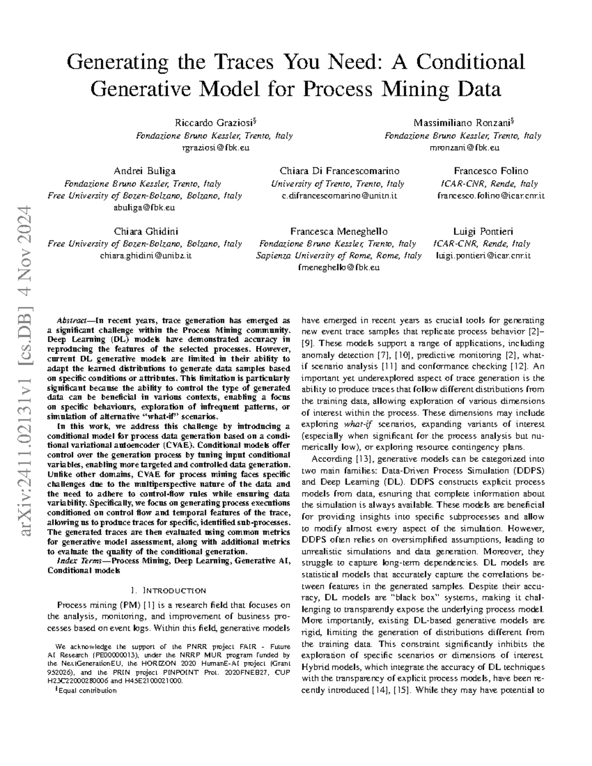 Generating Traces with CVAE: A Conditional Model for Process Mining ...