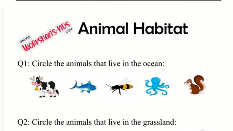 Grade 2 Science: Animal Habitats Worksheet - Studocu