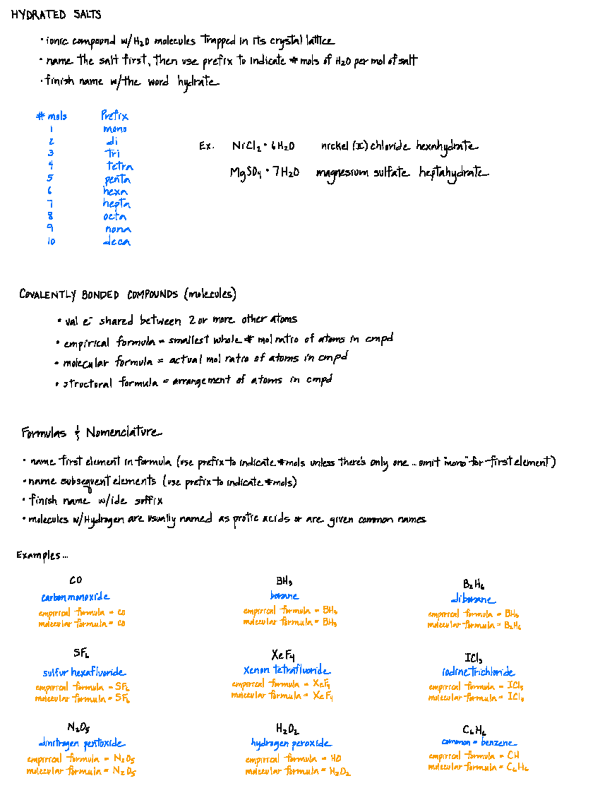 Lecture 12 - Chapter 5: Hydrated Salts and Covalent Compounds - Studocu