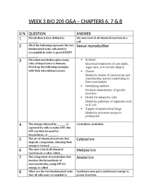 WEEK 3 BIO 205 Q&A - Quiz questions for week 3 homework - WEEK 3 BIO 205 Q&A – CHAPTERS 6, 7 ...