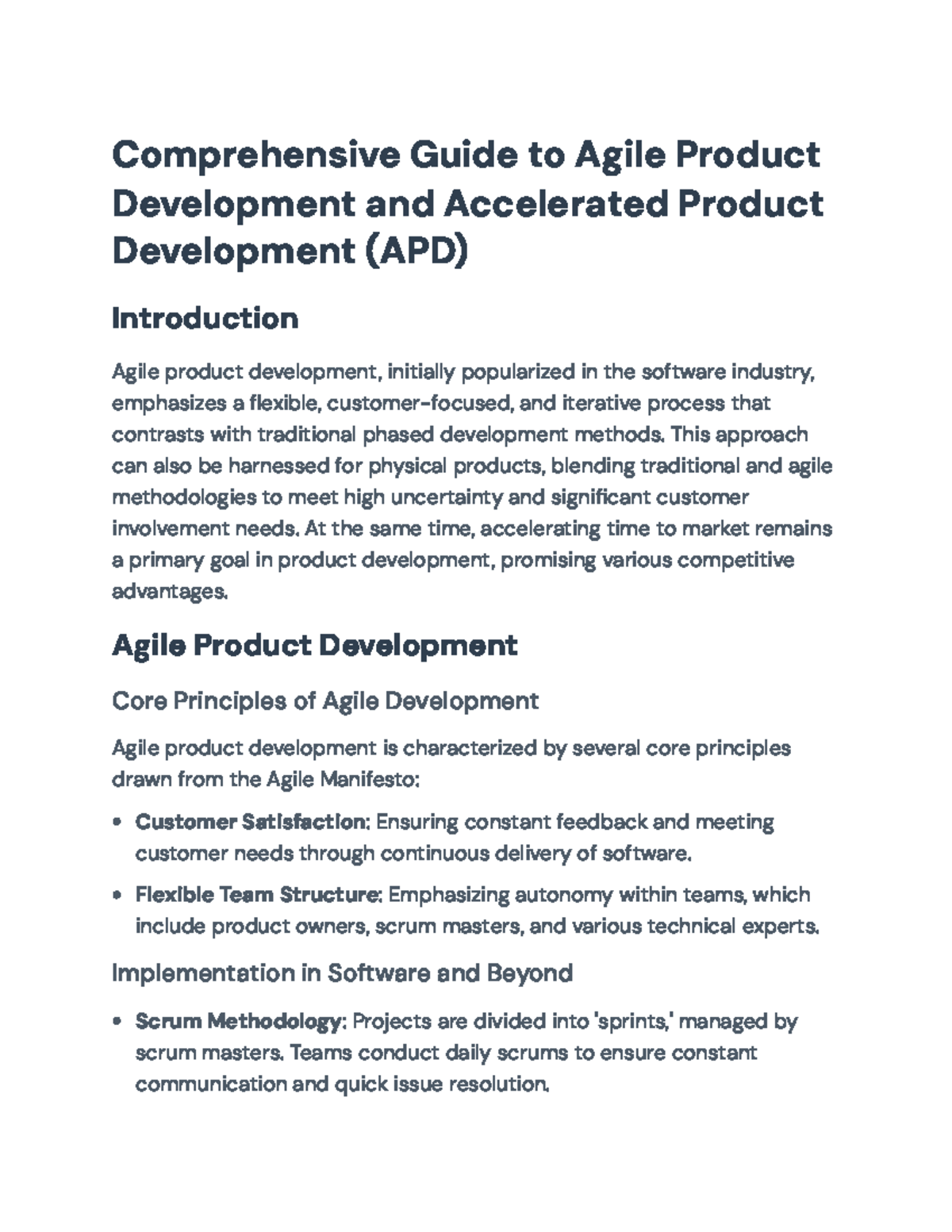 Agile & Accelerated Product Development Strategies (APD): A Guide - Studocu