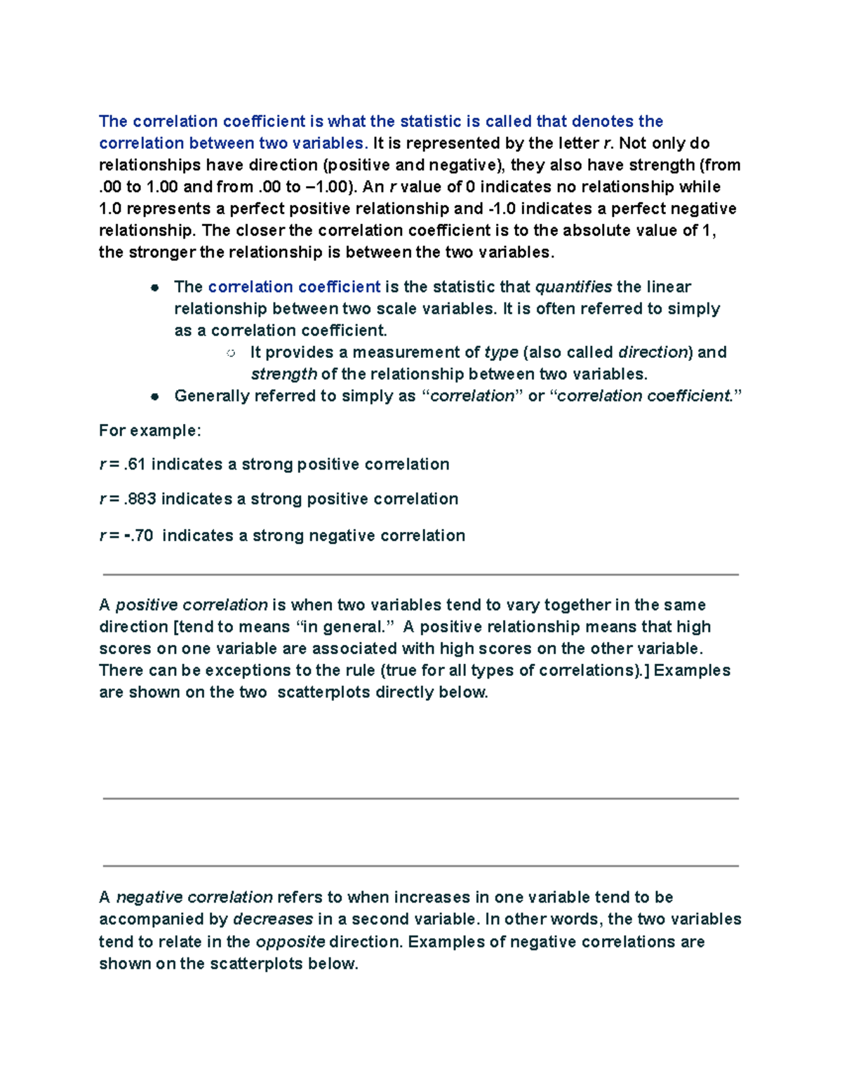 Correlation Coefficients: Strength & Direction of Relationships - Studocu