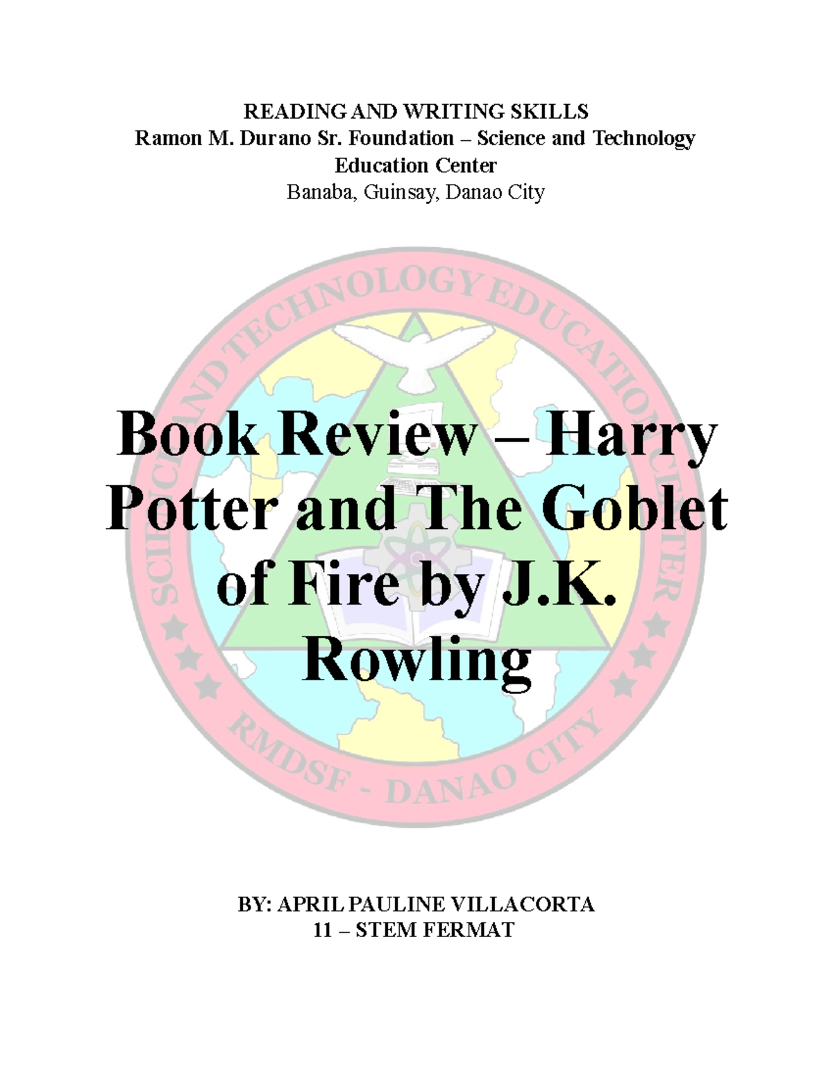 Book Review of Harry Potter and the Goblet of Fire - 11 STEM FERMAT ...