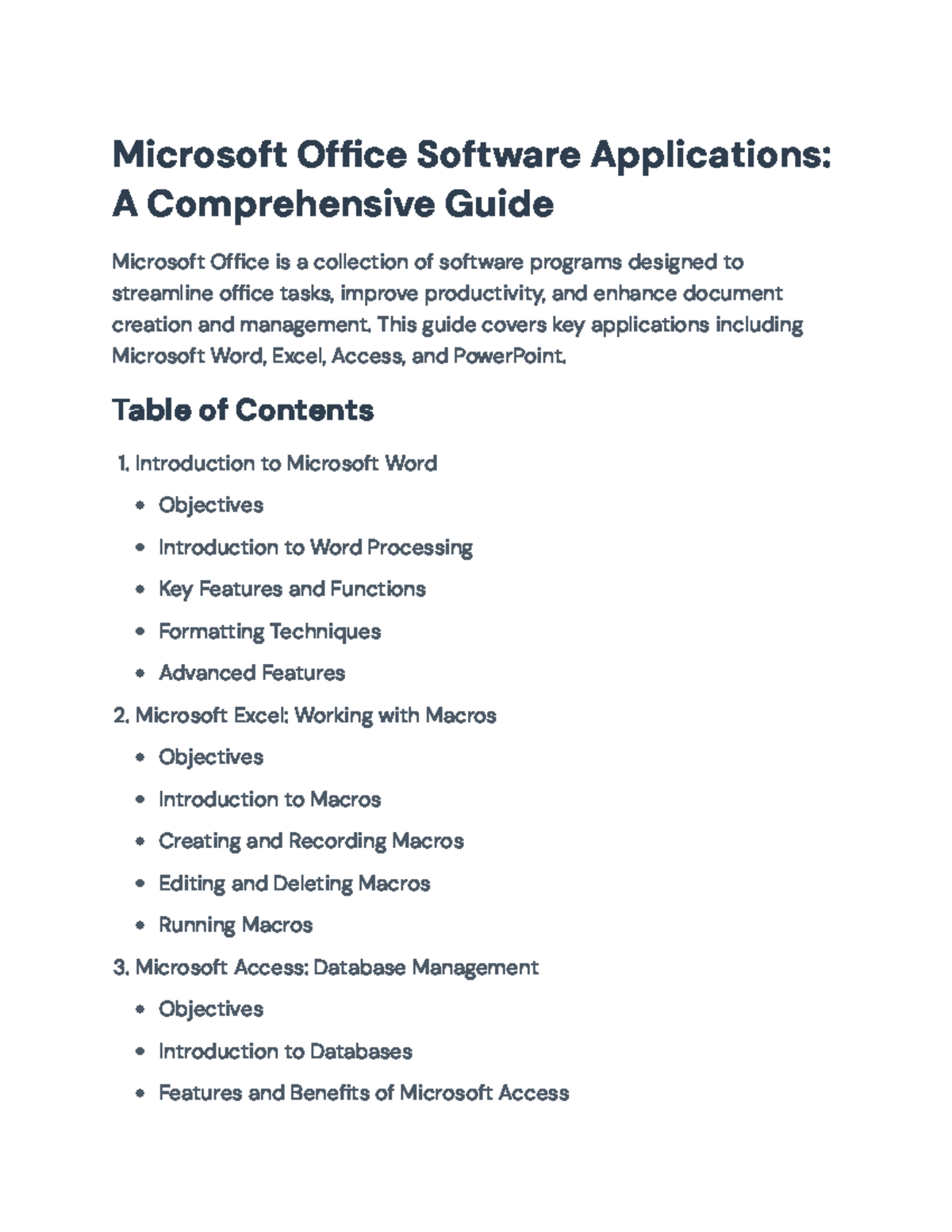 Comprehensive Guide to Microsoft Office Applications - Microsoft Office ...