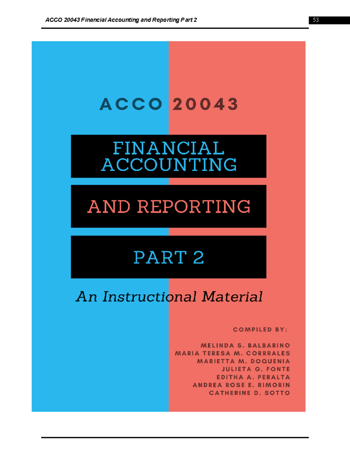 Far2 module - ACCO 20043 Financial Accounting and Reporting Part 2 An ...