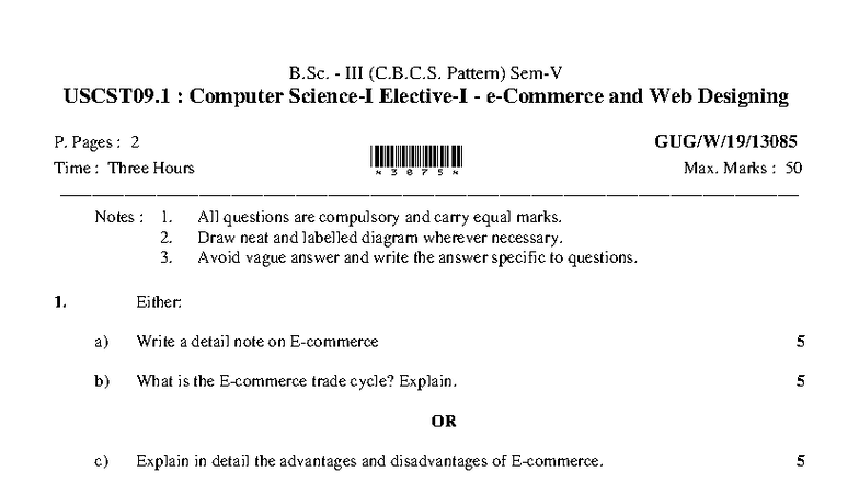 B.Sc. USCST09.1: Computer & Web Designing Exam Notes - Studocu