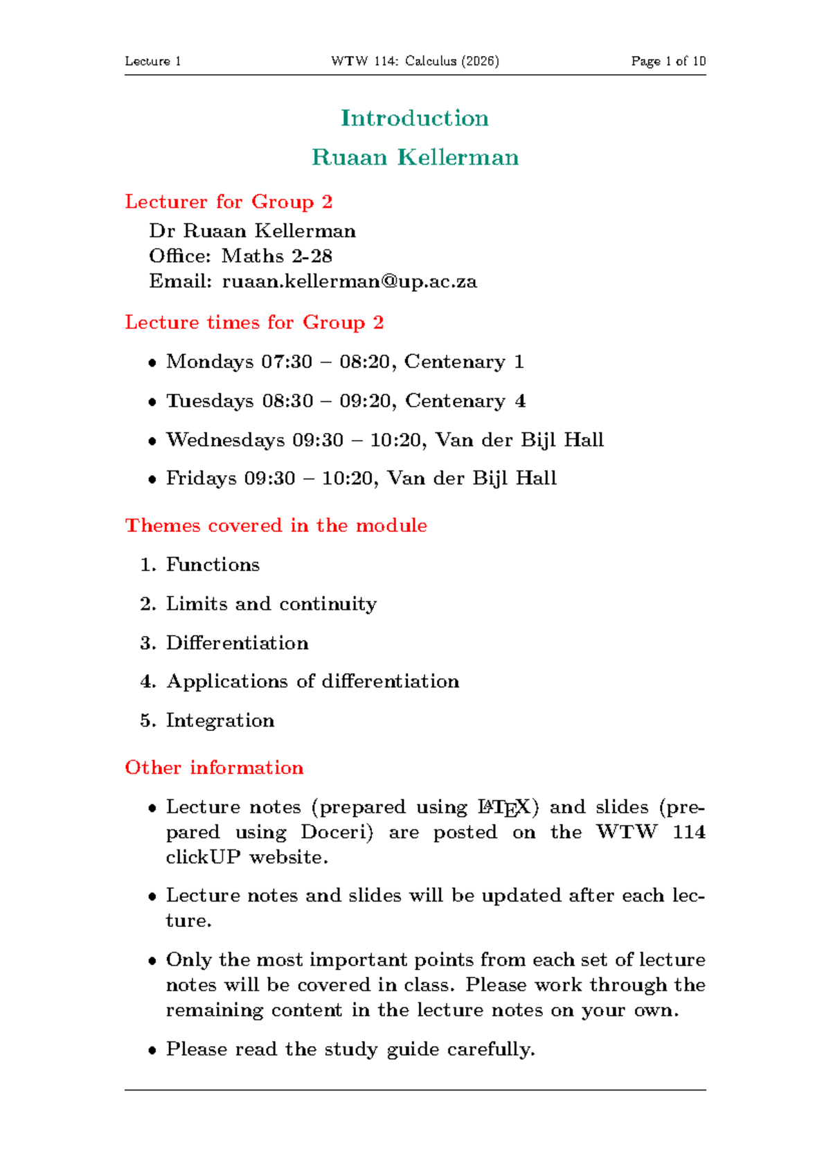 WTW 114: Calculus Lecture 1 - Introduction to Logic and Proofs - Studocu