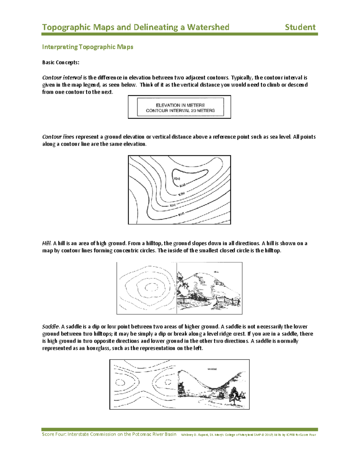 Score Four: Topographic Maps & Watershed Delineation Guide - Studocu