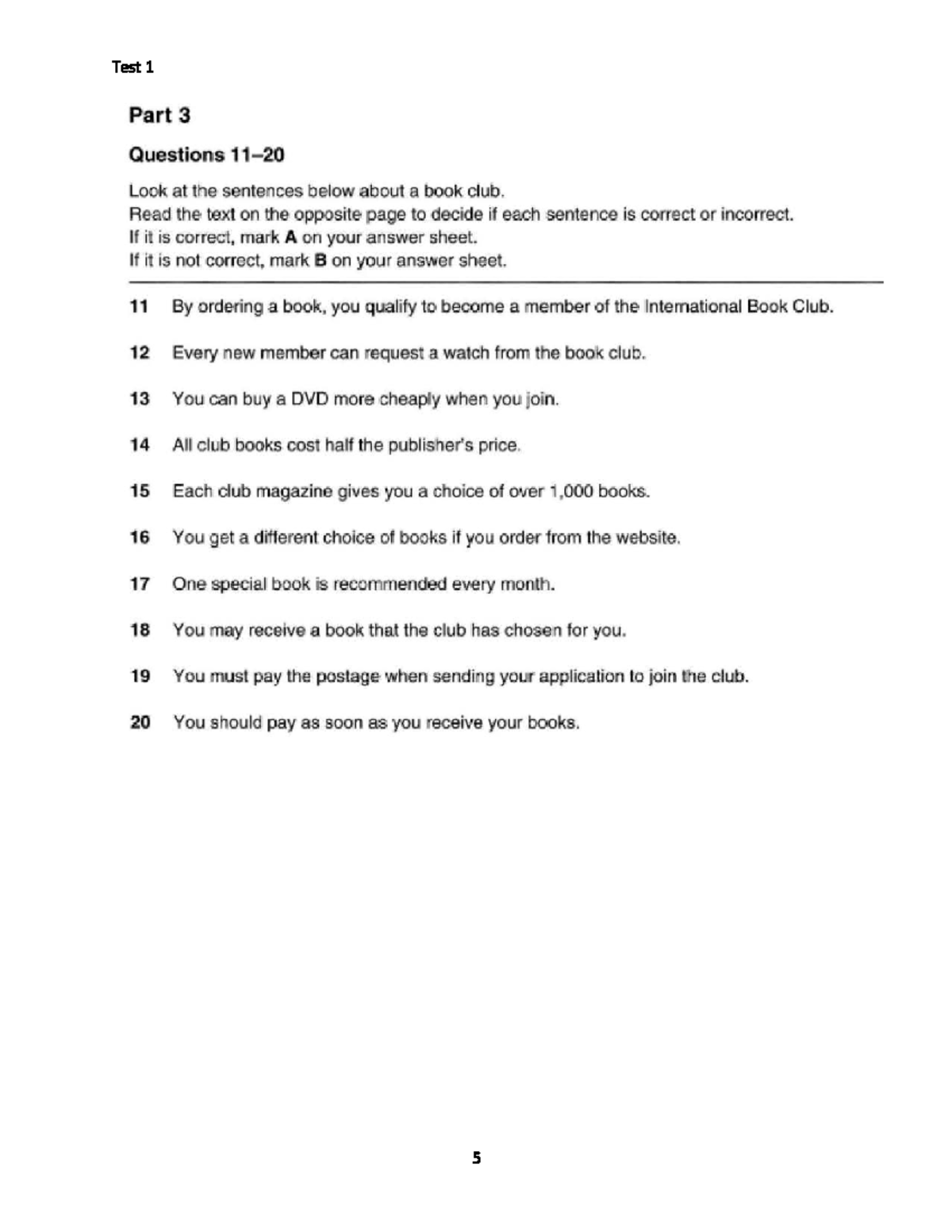 Test 1 Part 3: Book Club Sentences Evaluation - Studocu